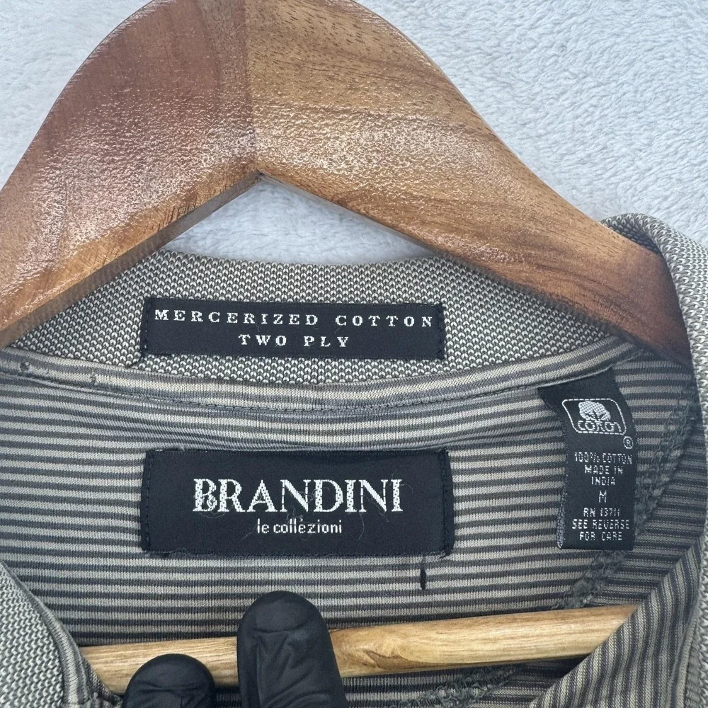 Brandini | Shirts | Brandini Polo Shirt Mens Medium Gray Stripe ...